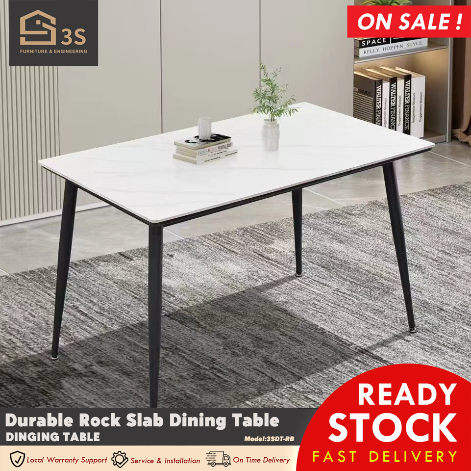[3S FURNITURE] Minimalist Style Solid ＆ Durable Rock Slab Dining Table ...
